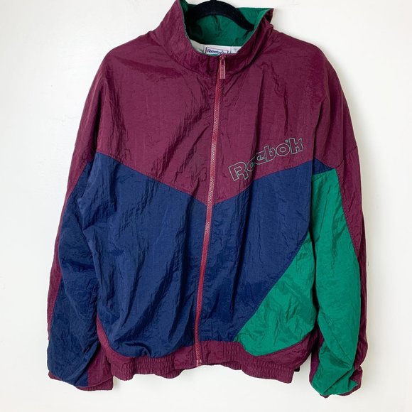 Reebok | Jackets & Coats | Vintage Reebok Windbreaker Jacket Colorblock ...